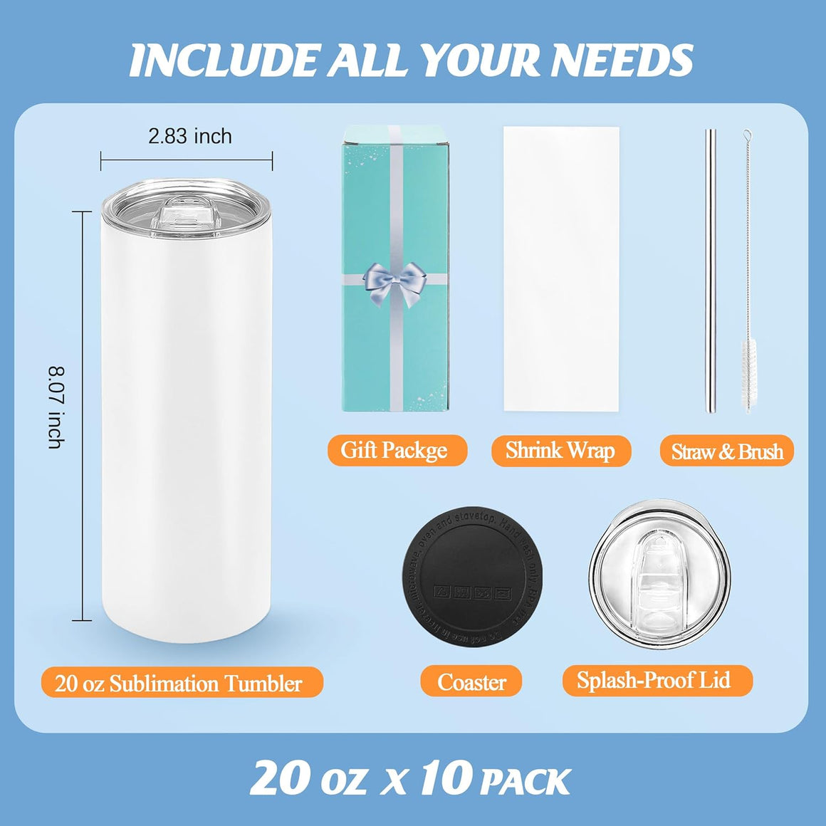 Joyclub Sublimation Frosted Glass Cups Blanks with Acrylic Lids ( Multi ...